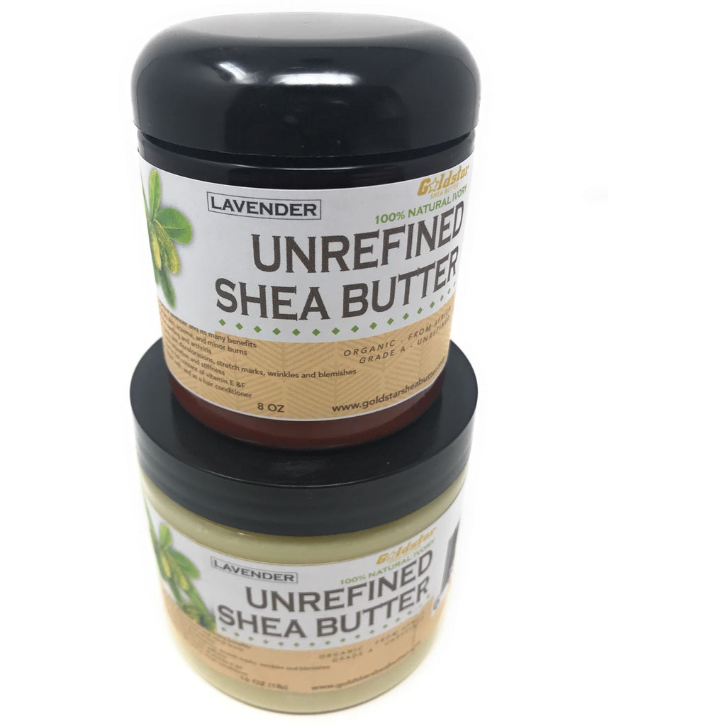 Goldstar Grade A 100% Raw Natural Unrefined Shea Butter with LAVENDER ...